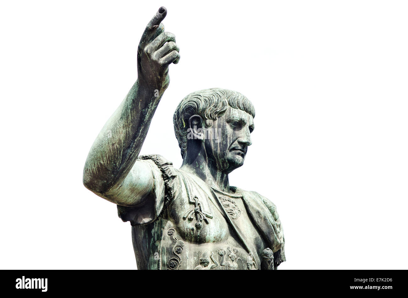 Roman emperor bronze statue isolated on white Stock Photo - Alamy