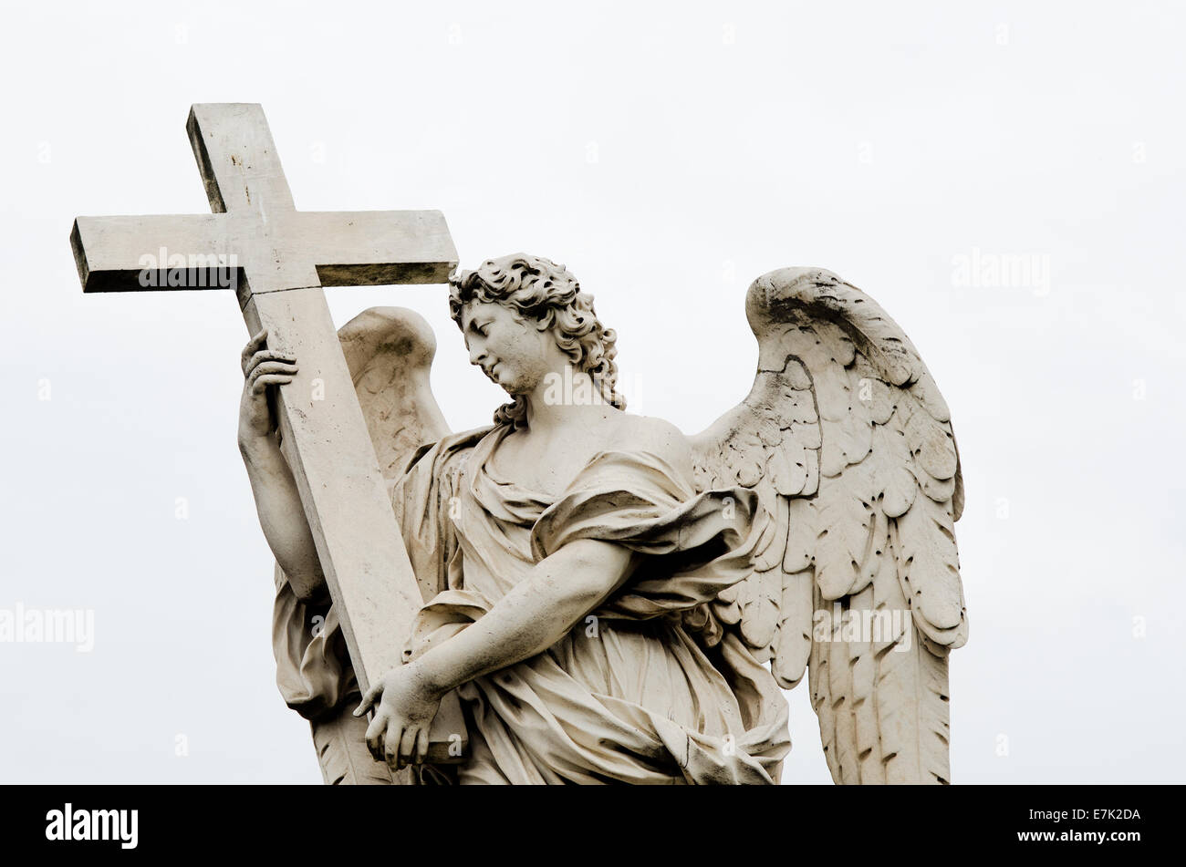 Marble statue of angels in rome, italy Stock Photo - Alamy