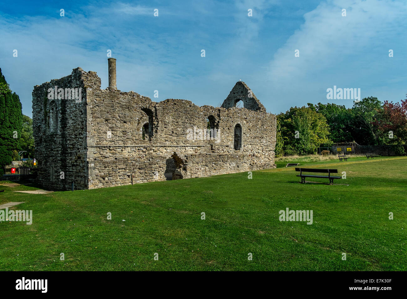 The remains of Christchurch Castle ,the 12th-century riverside chamber ...