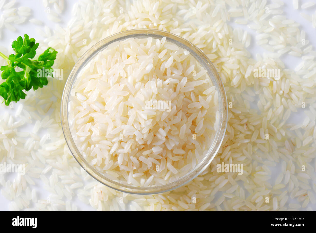 White long grain rice overhead hi-res stock photography and images - Alamy