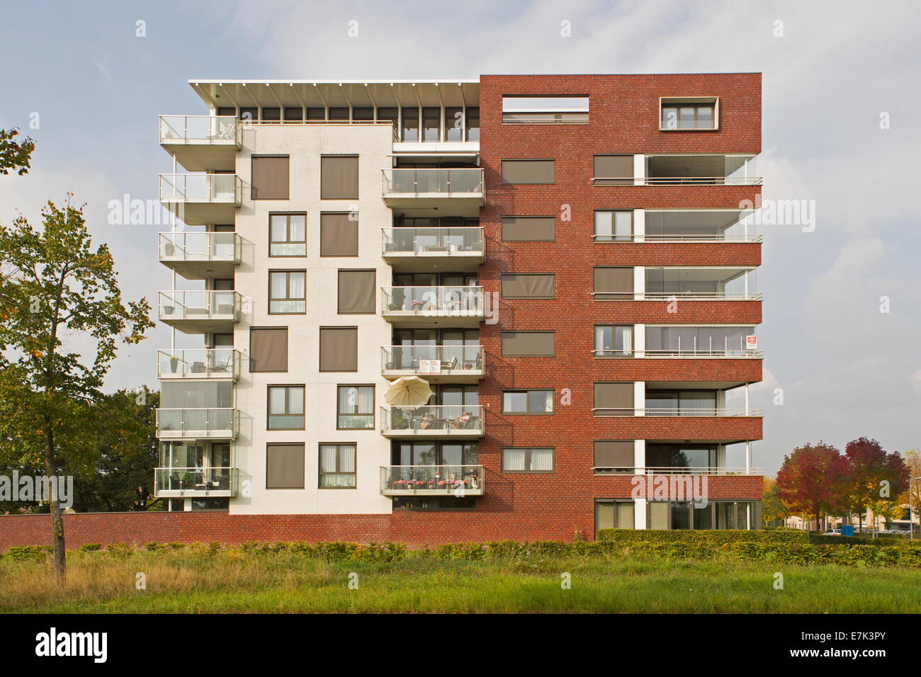 Hoogeveen, Netherlands - September 19, 2014: Modern apartment building ...