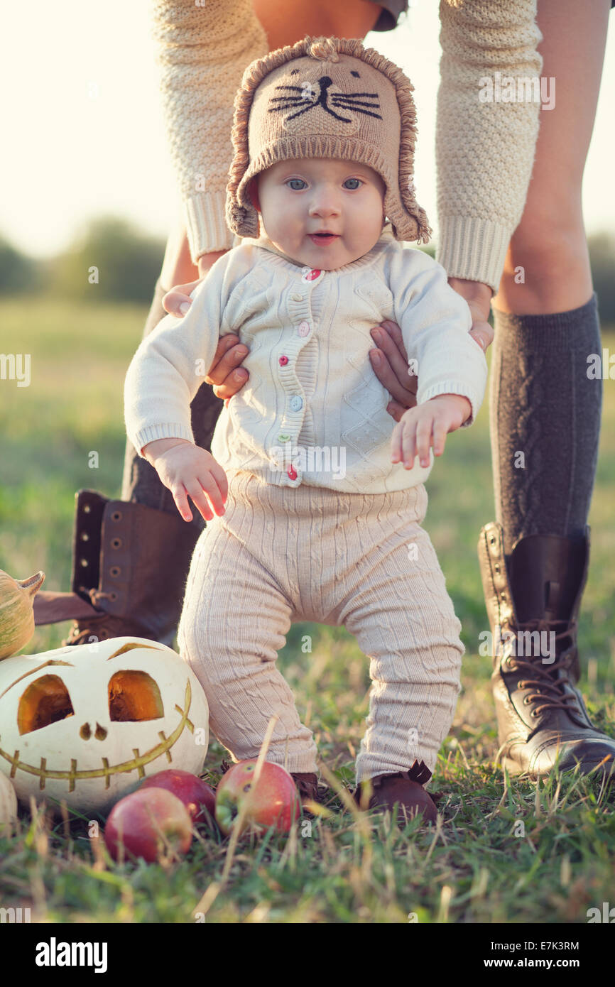 Stylish baby fall look Stock Photo - Alamy