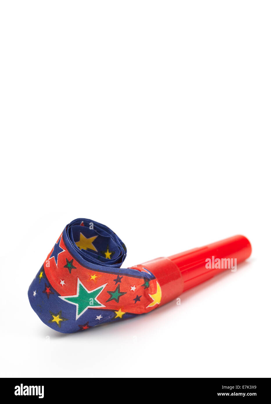 Blue party horn yellow Cut Out Stock Images & Pictures - Alamy