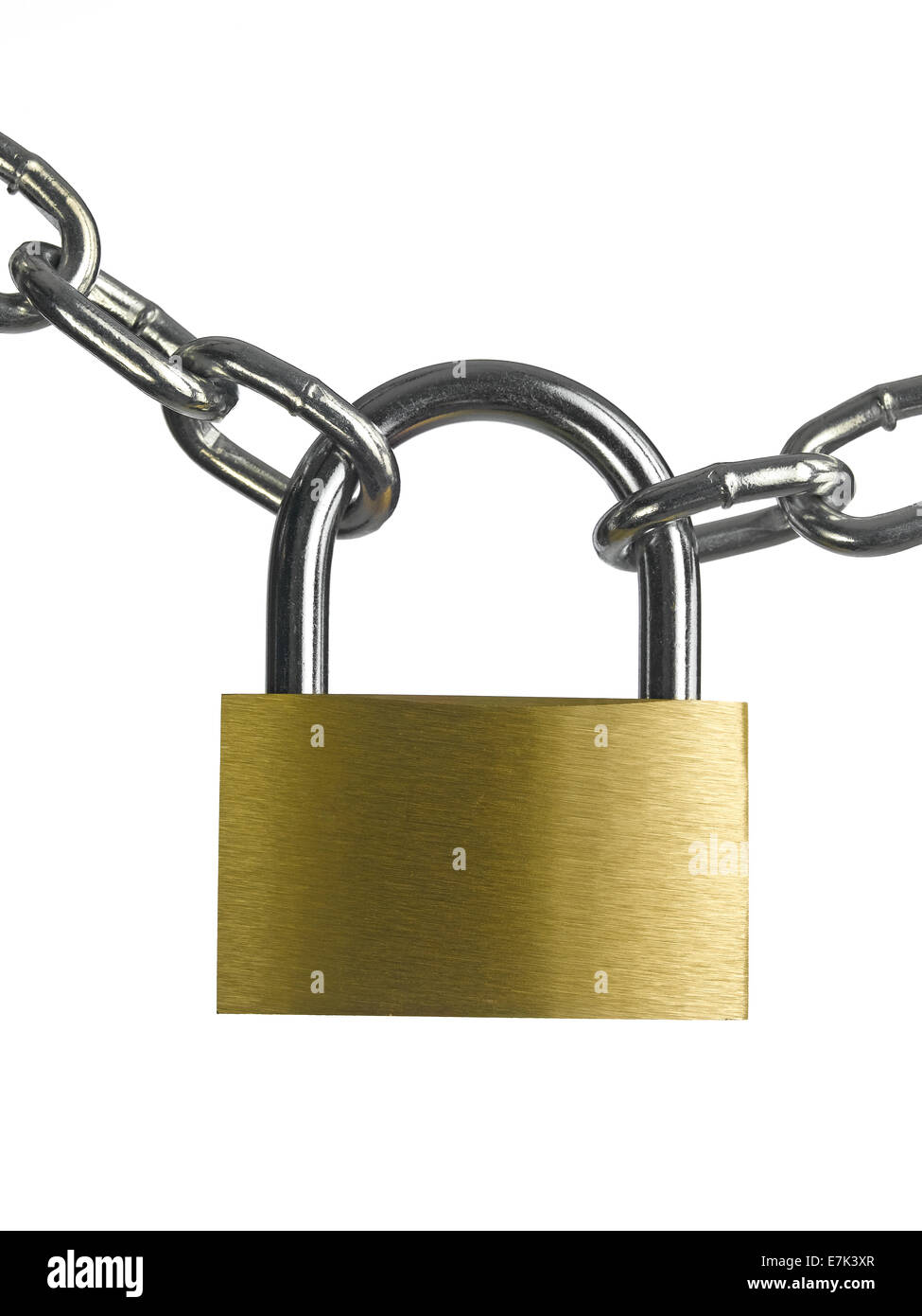 Padlock and chain on white Stock Photo - Alamy