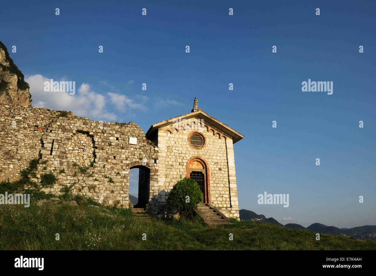 The nameless tower and the church, Italy Stock Photo - Alamy
