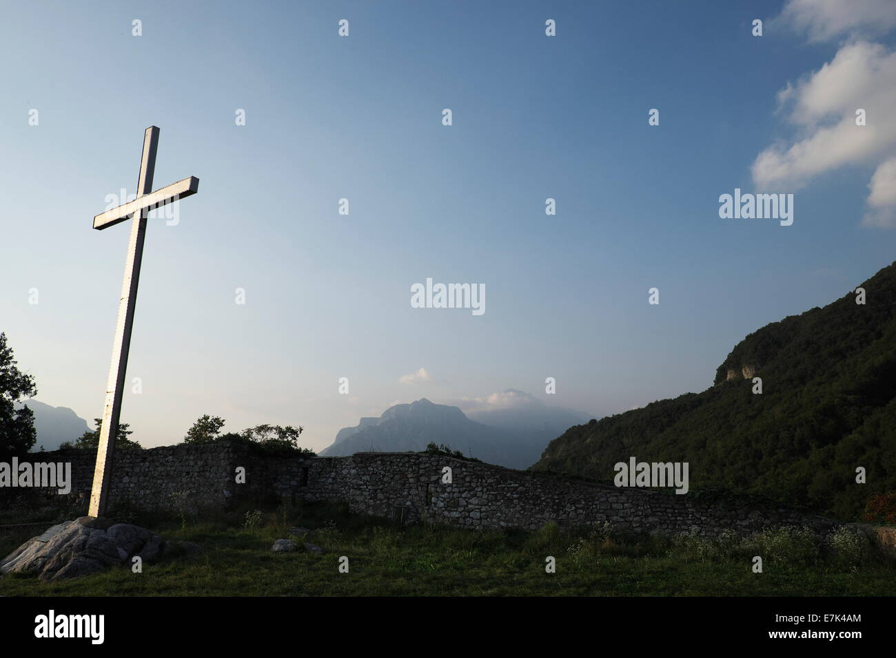 The cross at the nameless tower, Italy Stock Photo - Alamy