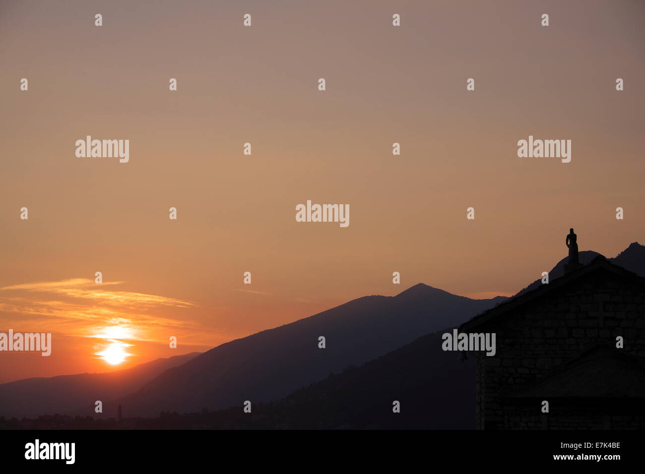 Sunset at the the nameless tower, Italy Stock Photo - Alamy