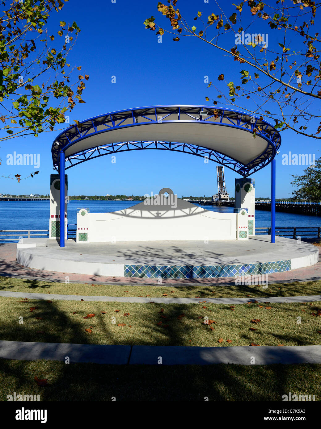 Outdoor band shell on the Riverwalk at Bradenton on the Manatee River ...