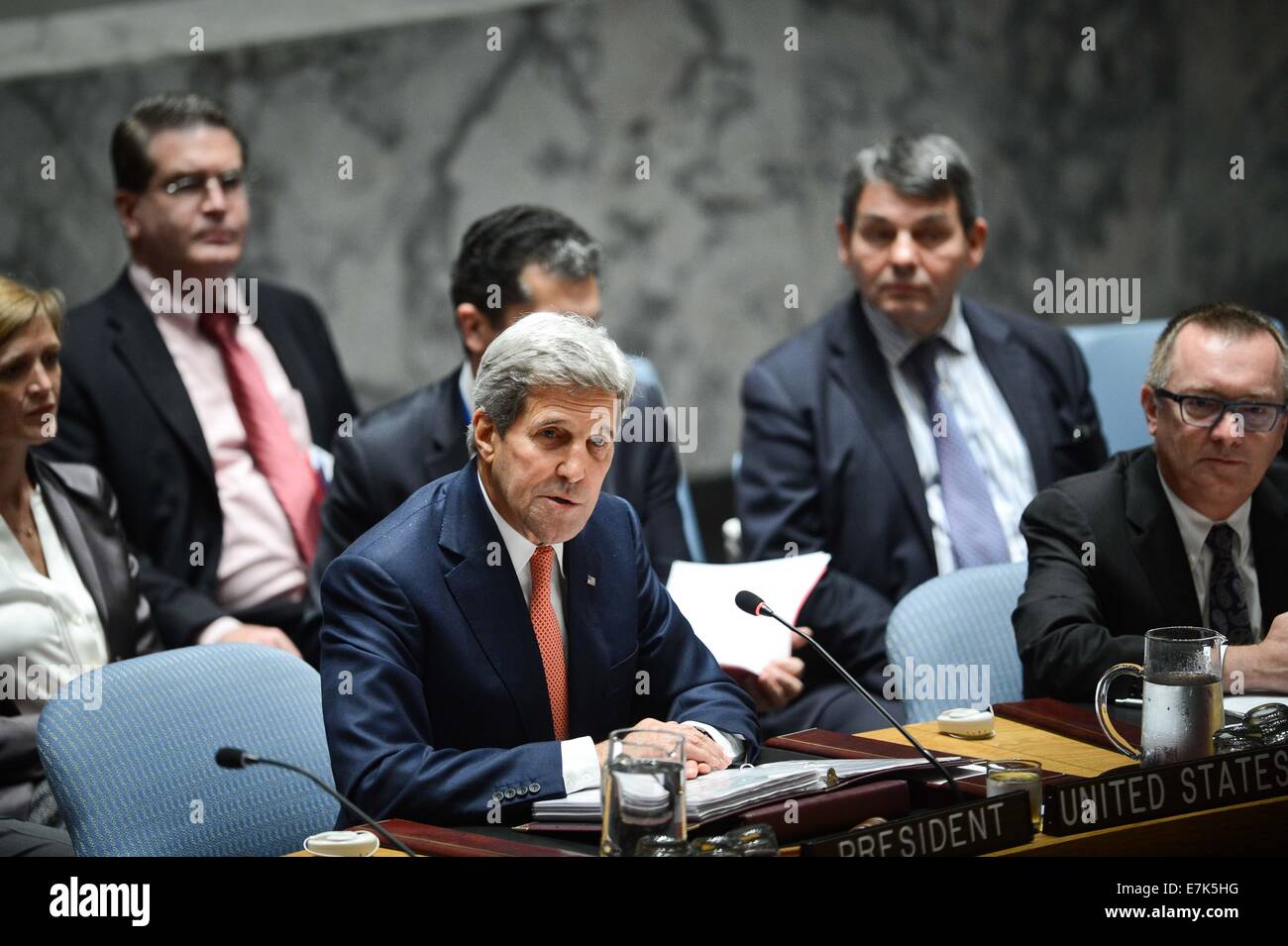 New York, UN headquarters in New York. 19th Sep, 2014. U.S. Secretary ...