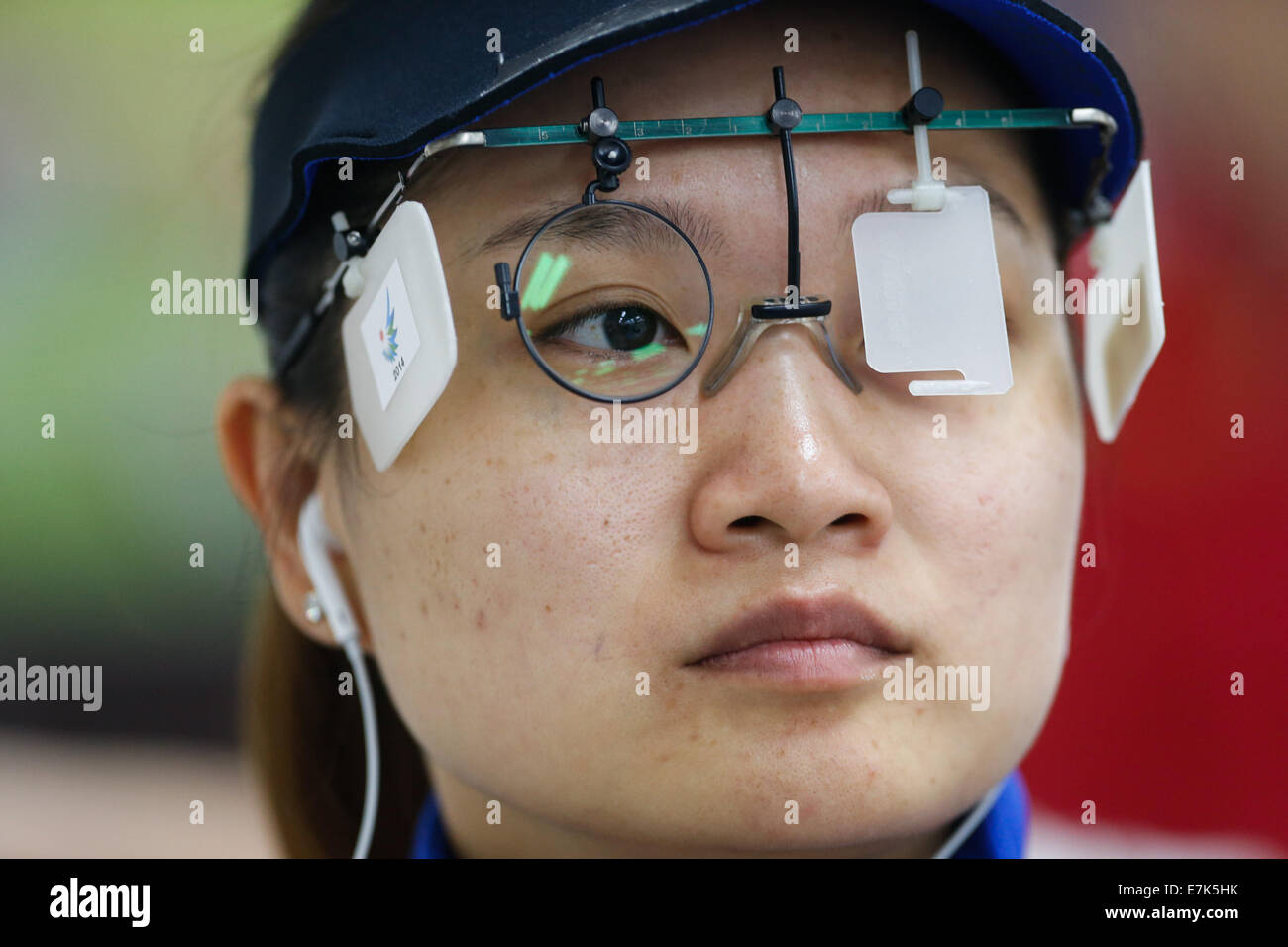 Incheon, South Korea. 20th Sep, 2014. Guo Wenjun of China reacts before ...