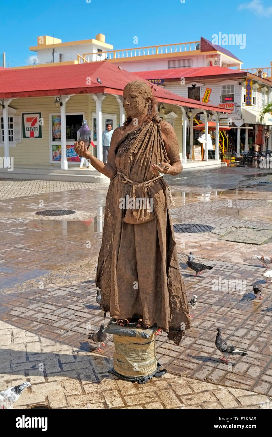 Human Female Statue Birds Brown Mud Cozumel Mexico Royal Caribbean ...