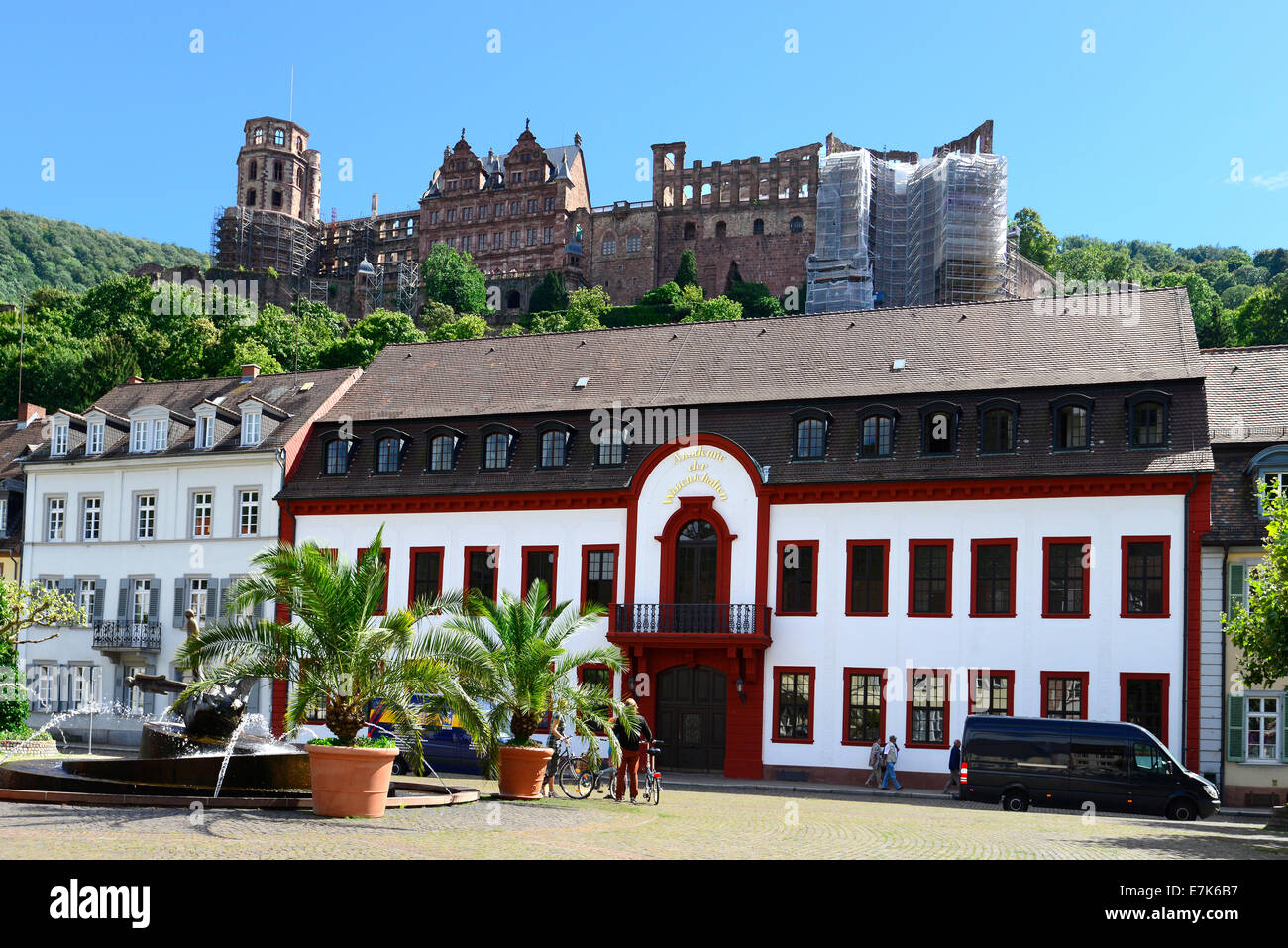 Heidelberg Castle Germany DE Europe Neckar River Stock Photo - Alamy