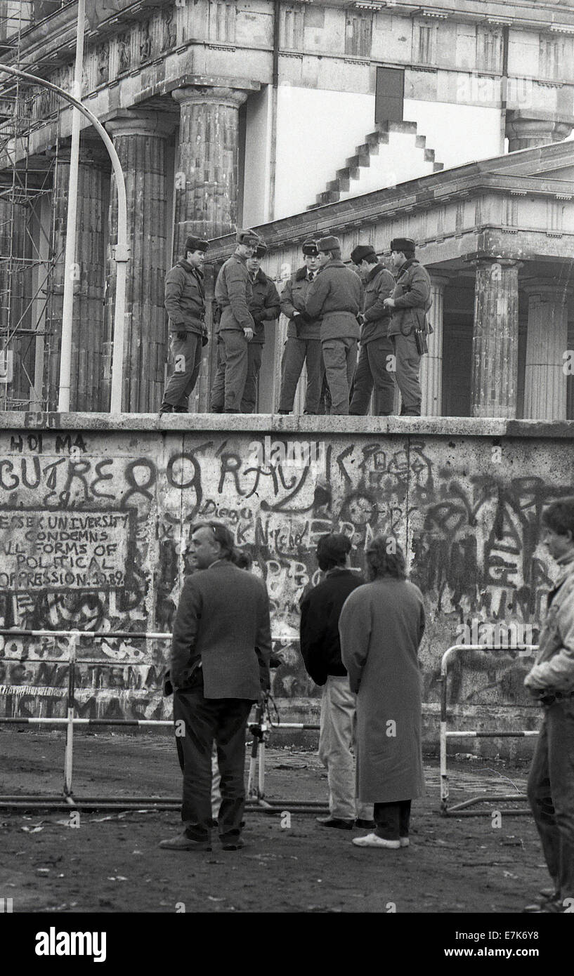 West Berlin, Germany. 14th Nov, 1989. East German police patrol the ...