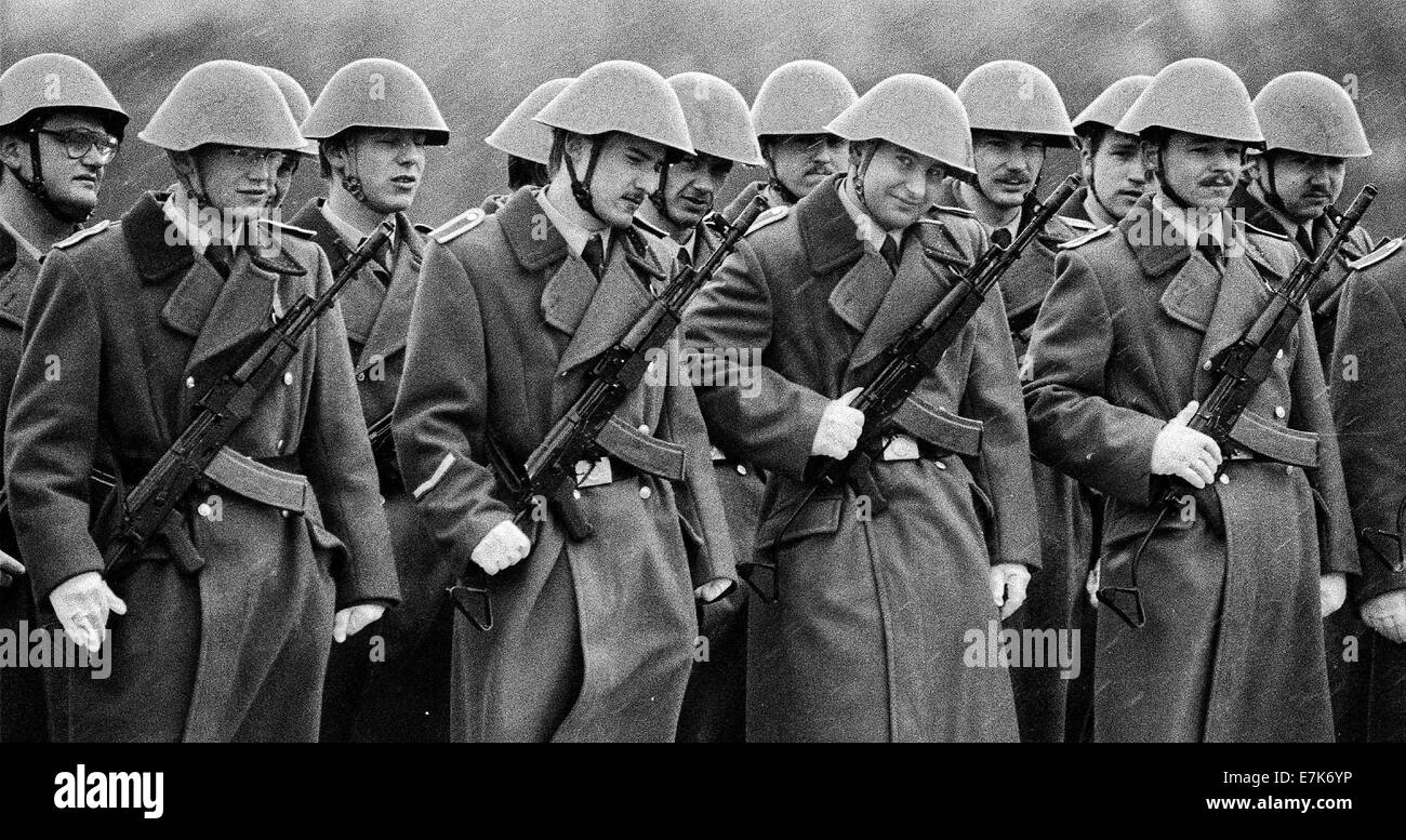 Bad Salzungen, East Germany. 9th Feb, 1990. Soldiers from the East ...