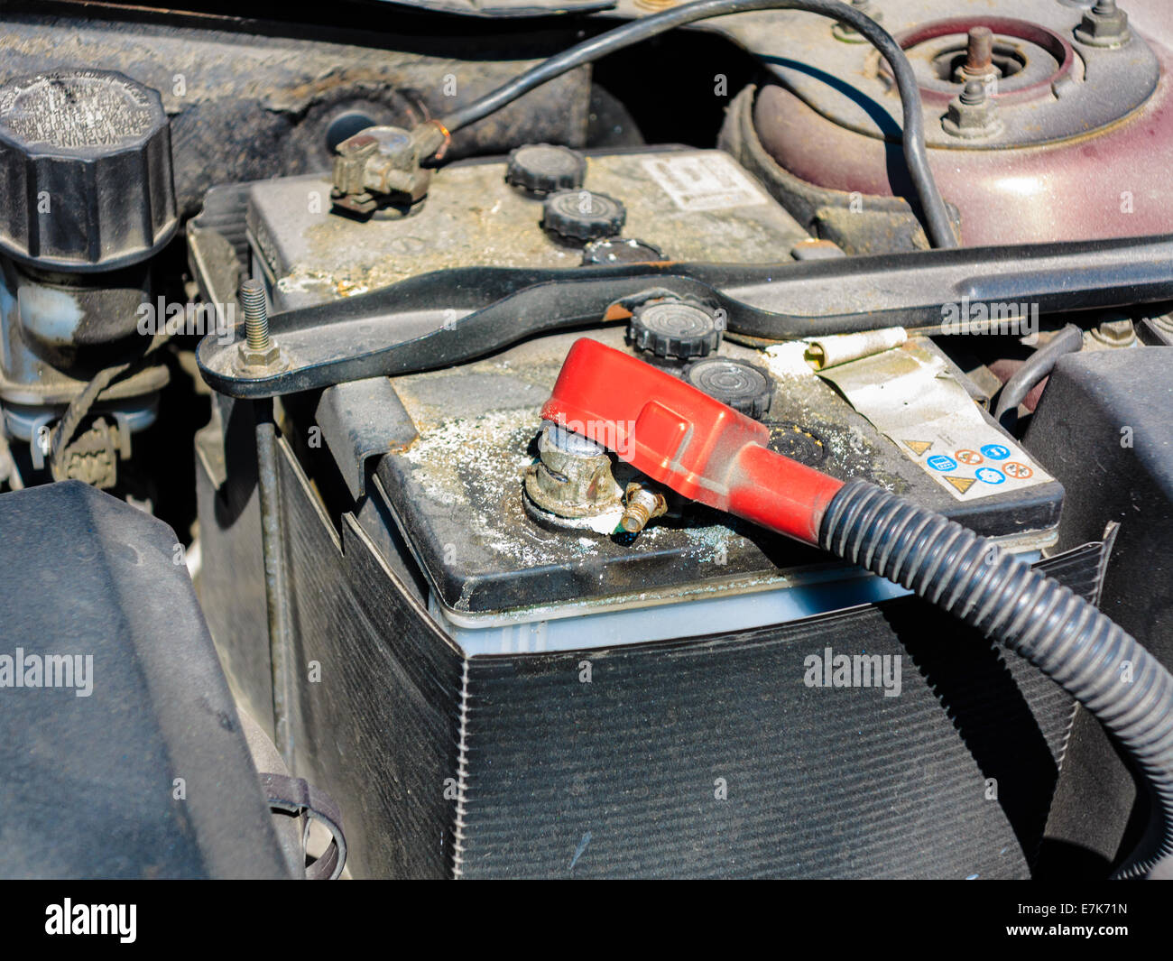 Closeup old car battery hi-res stock photography and images - Alamy