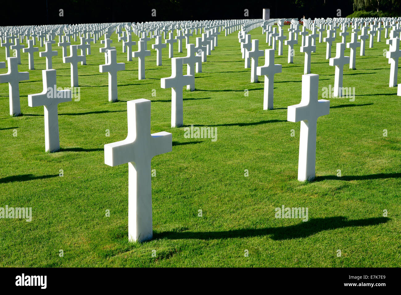 White Cross Markers Luxembourg American Cemetery and Memorial Europe ...