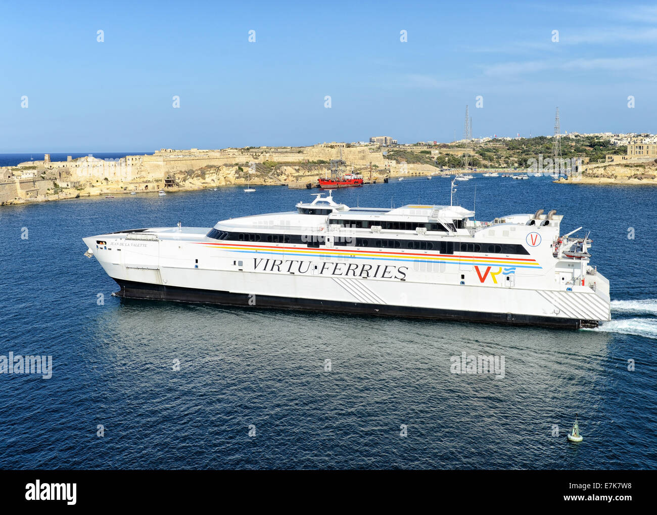 Ferry Leaving Grand Harbour in Valletta, Malta Stock Photo - Alamy