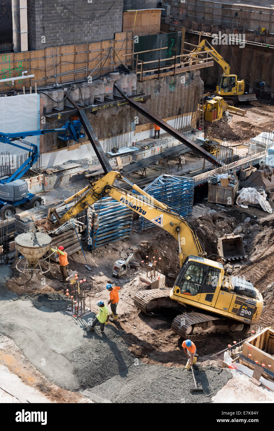 Construction site on 11th Avenue in the Chelsea area of Manhattan, NYC ...