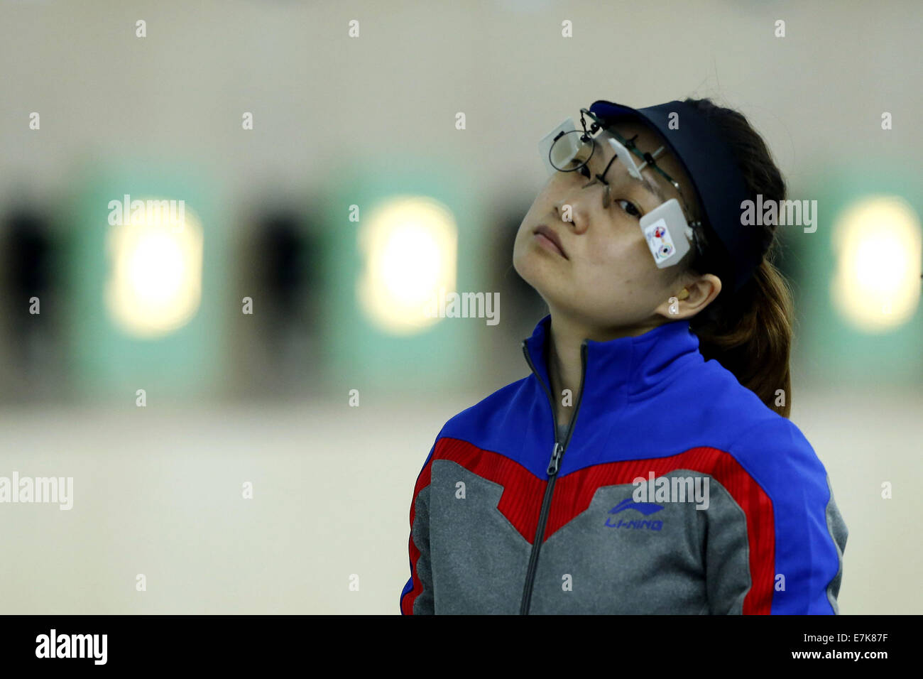 Incheon, South Korea. 20th Sep, 2014. Guo Wenjun of China reacts during ...