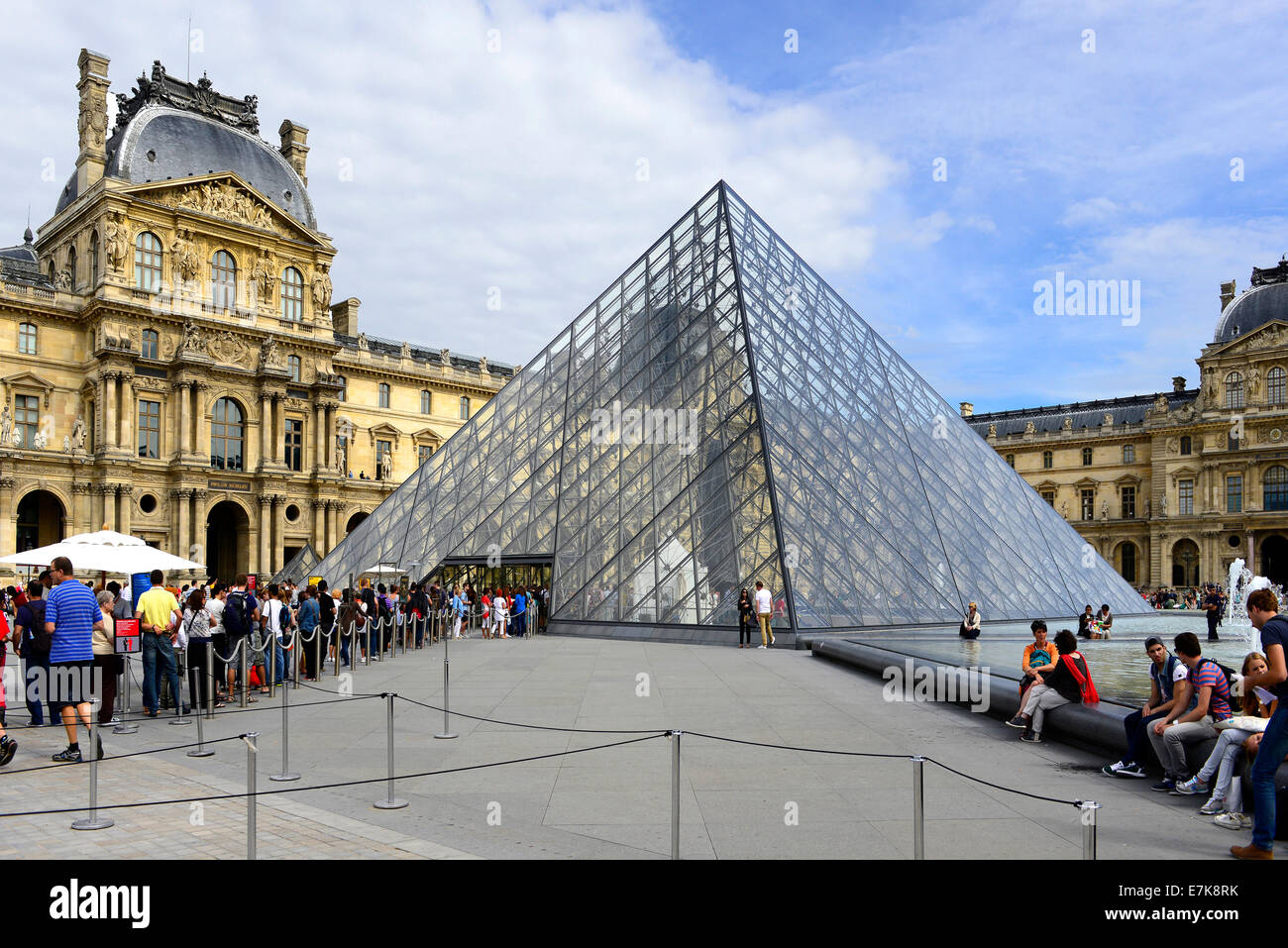 Pyramid The Louvre Museum Paris France Europe FR City of Lights Stock ...