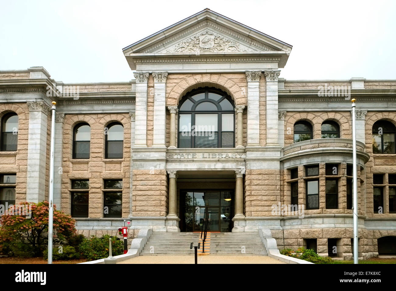 Official State Library building at capital city of Concord Hew ...