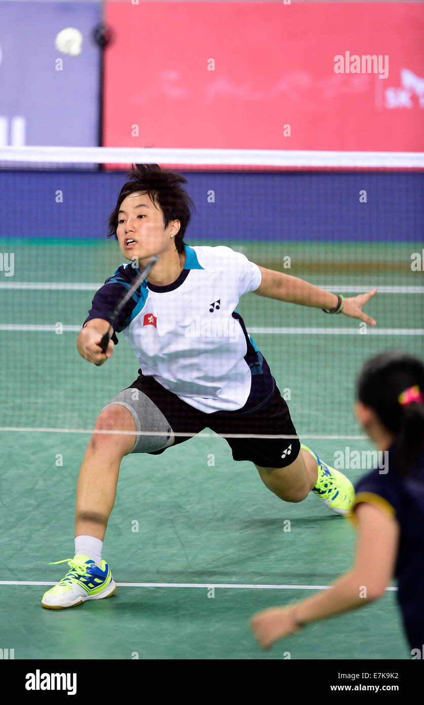 Incheon, South Korea. 20th Sep, 2014. Yip Pui Yin (upper) of China's ...
