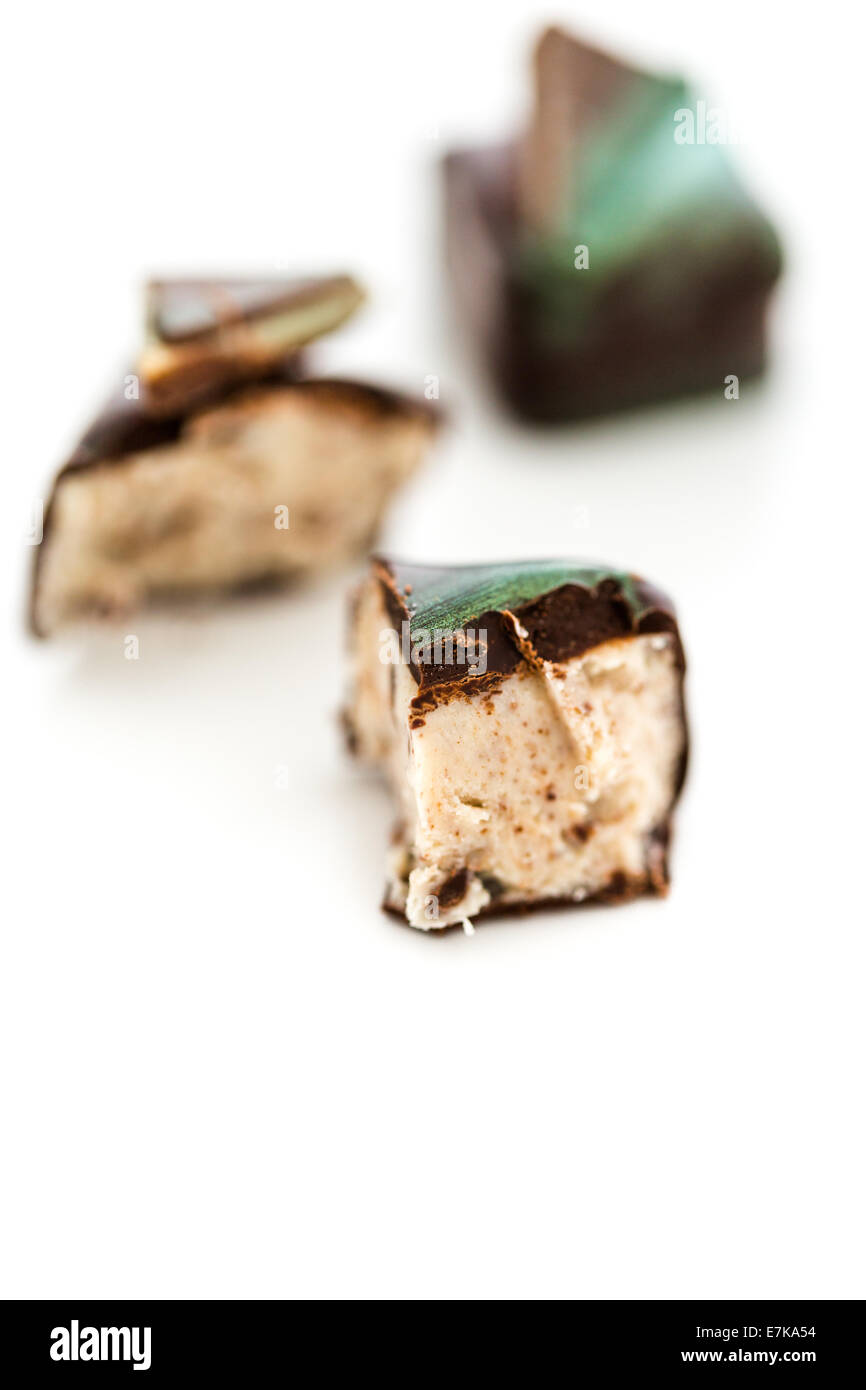 Gourmet mintastic chocolate truffle on a white background Stock Photo ...