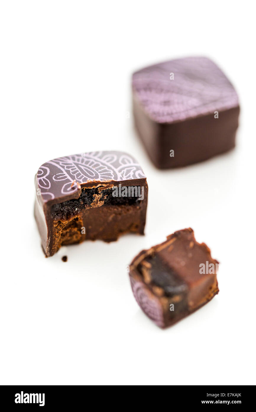 Gourmet honey lavender truffle on a white background Stock Photo - Alamy