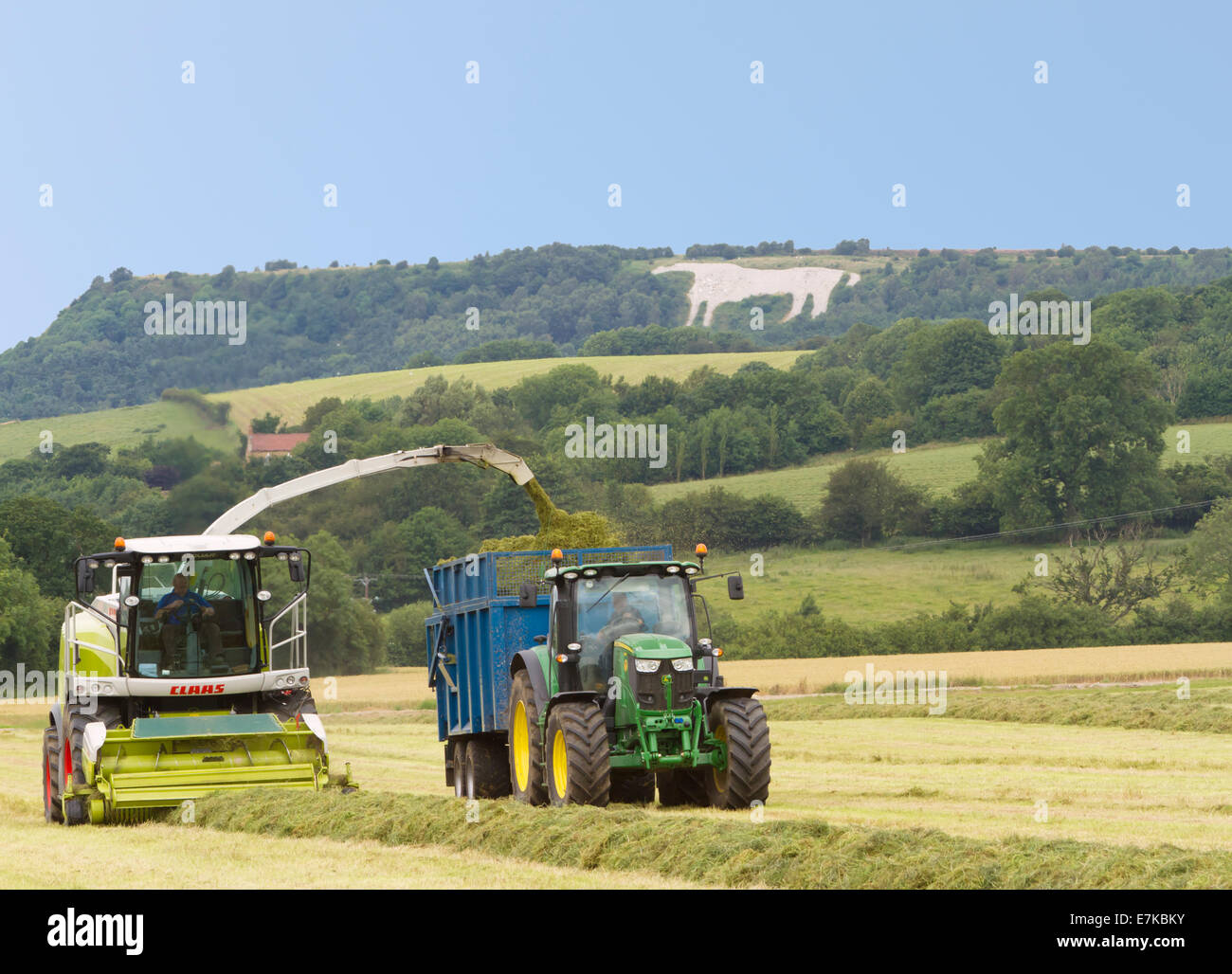 Farmers gathering in the hay at harvest time in north Yorkshire England ...