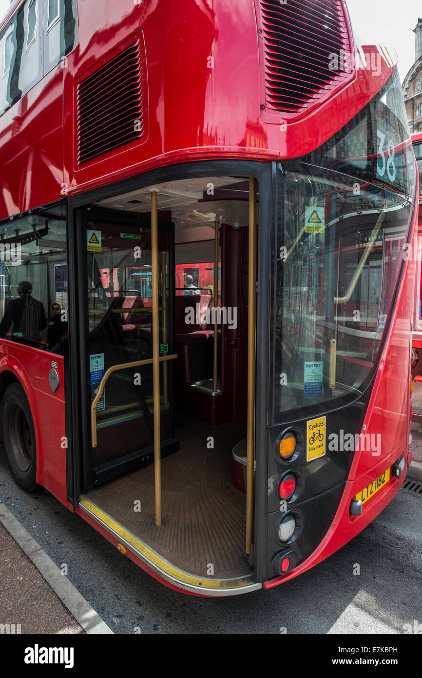 New Bus for London parked on a stand at Victoria Station Stock Photo ...