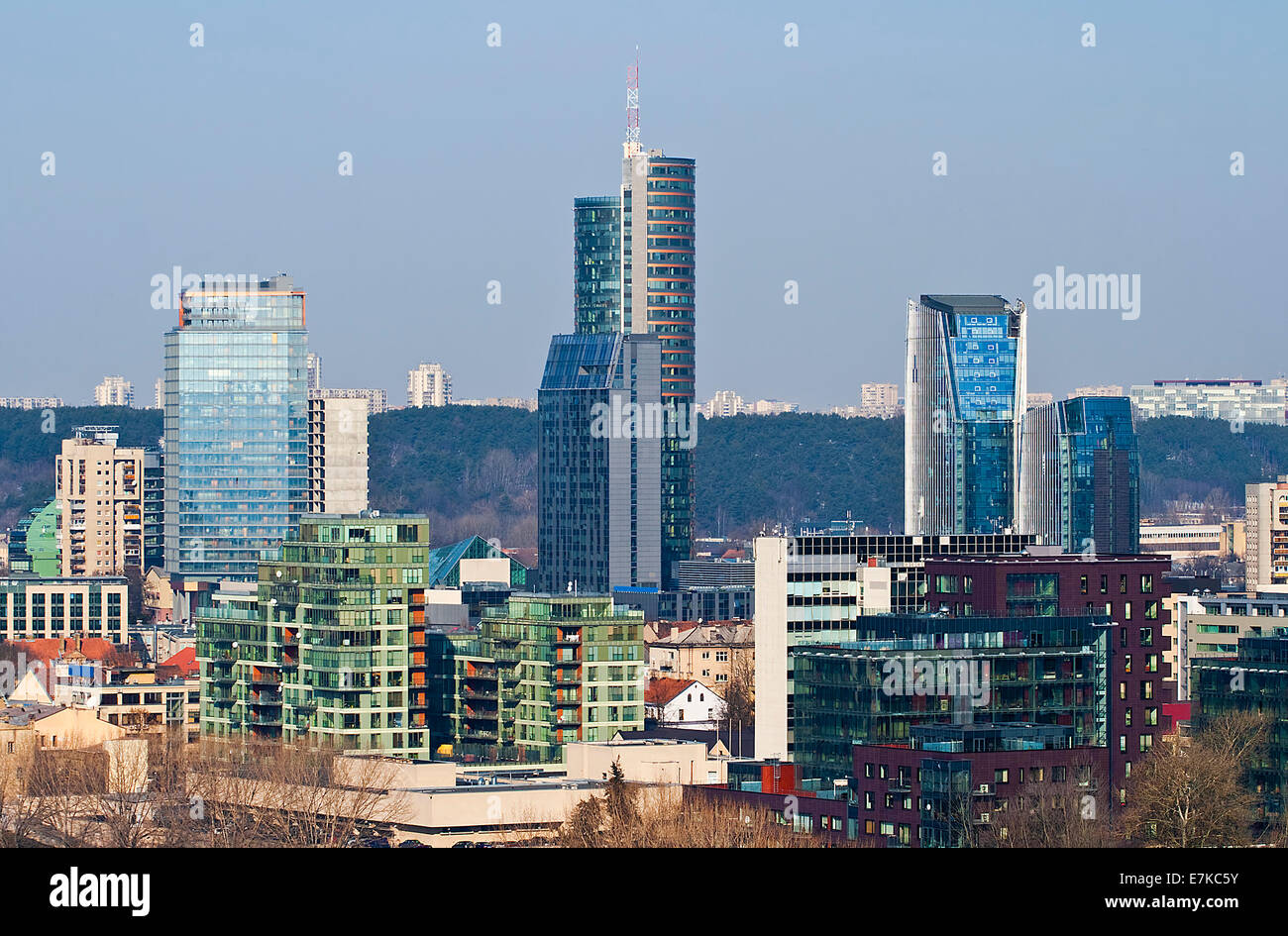 The new city, modern architecture, high-rise buildings of glass in the ...