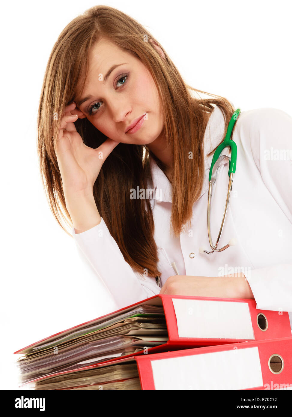 Stack medical files isolated on hi-res stock photography and images - Alamy