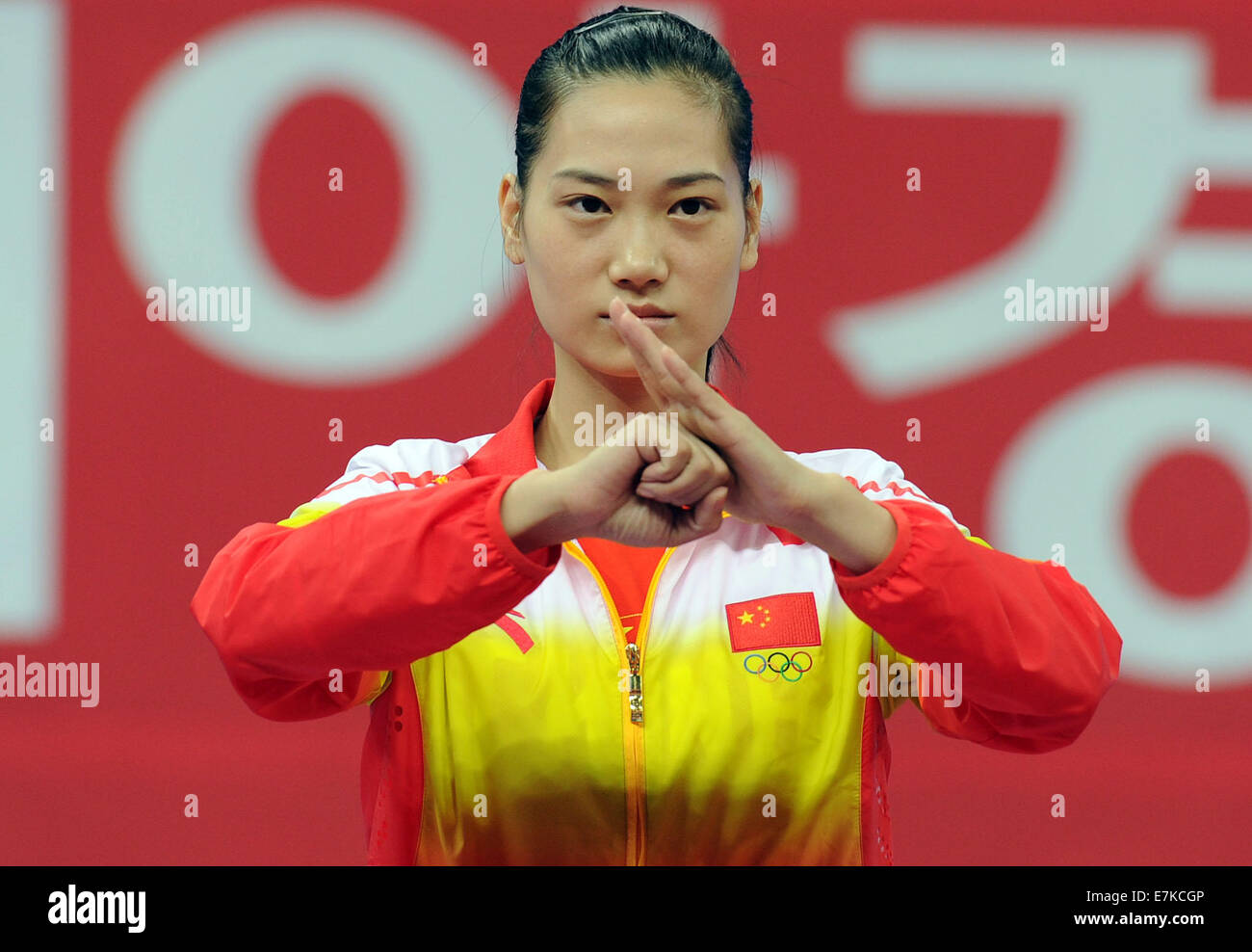 Incheon, South Korea. 20th Sep, 2014. Wei Hong of China poses on the ...