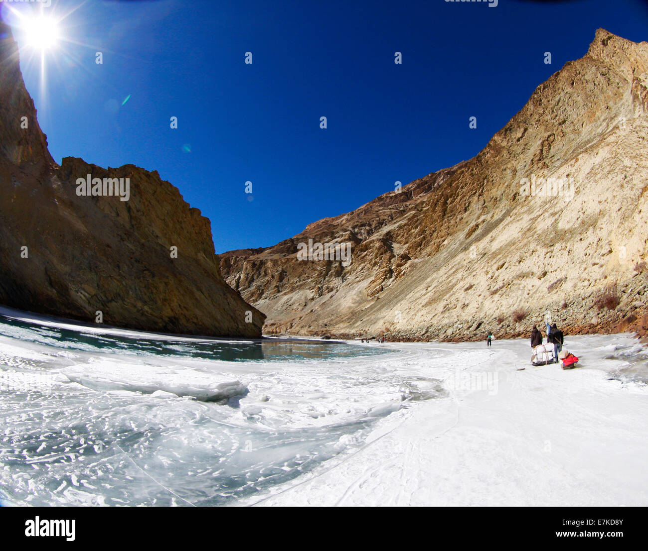 Chadar Trek on the Zanskar River, Ladakh Stock Photo - Alamy