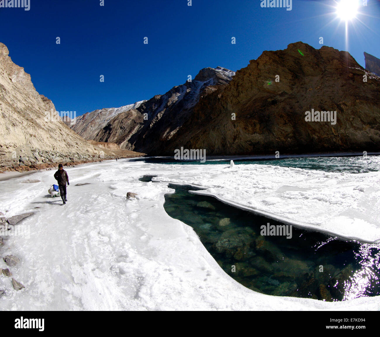 Chadar Trek on the Zanskar River, Ladakh Stock Photo - Alamy