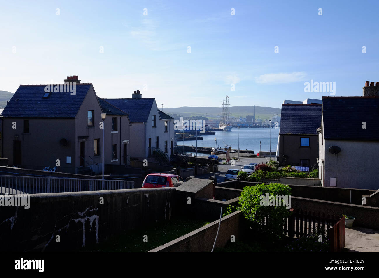 Views of the old waterfront areas of Lerwick, the largest town and ...