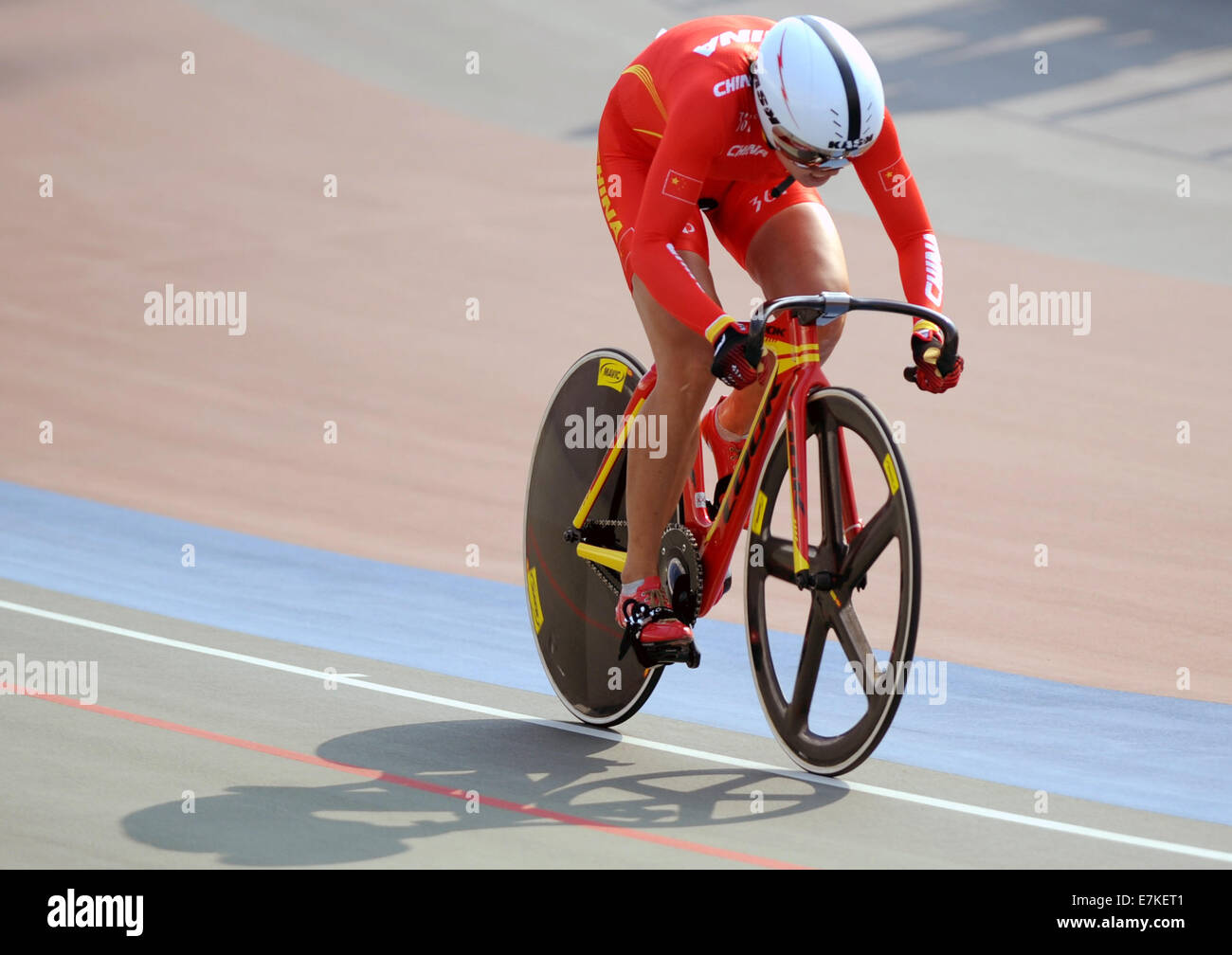 Incheon, South Korea. 20th Sep, 2014. Zhong Tianshi of China competes ...