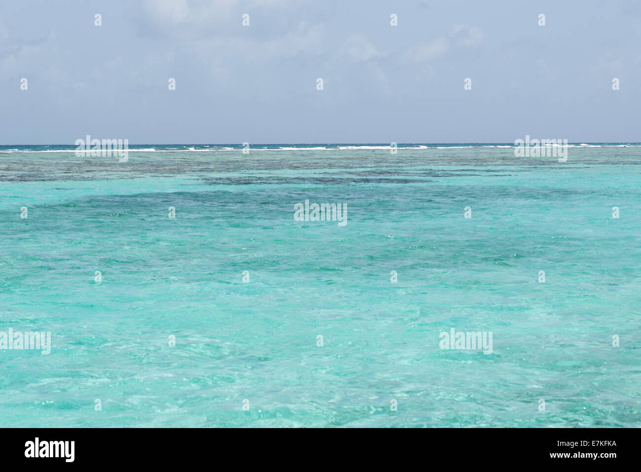 The turquoise waters of the barrier reef. Caribbean Sea, Belize Stock ...