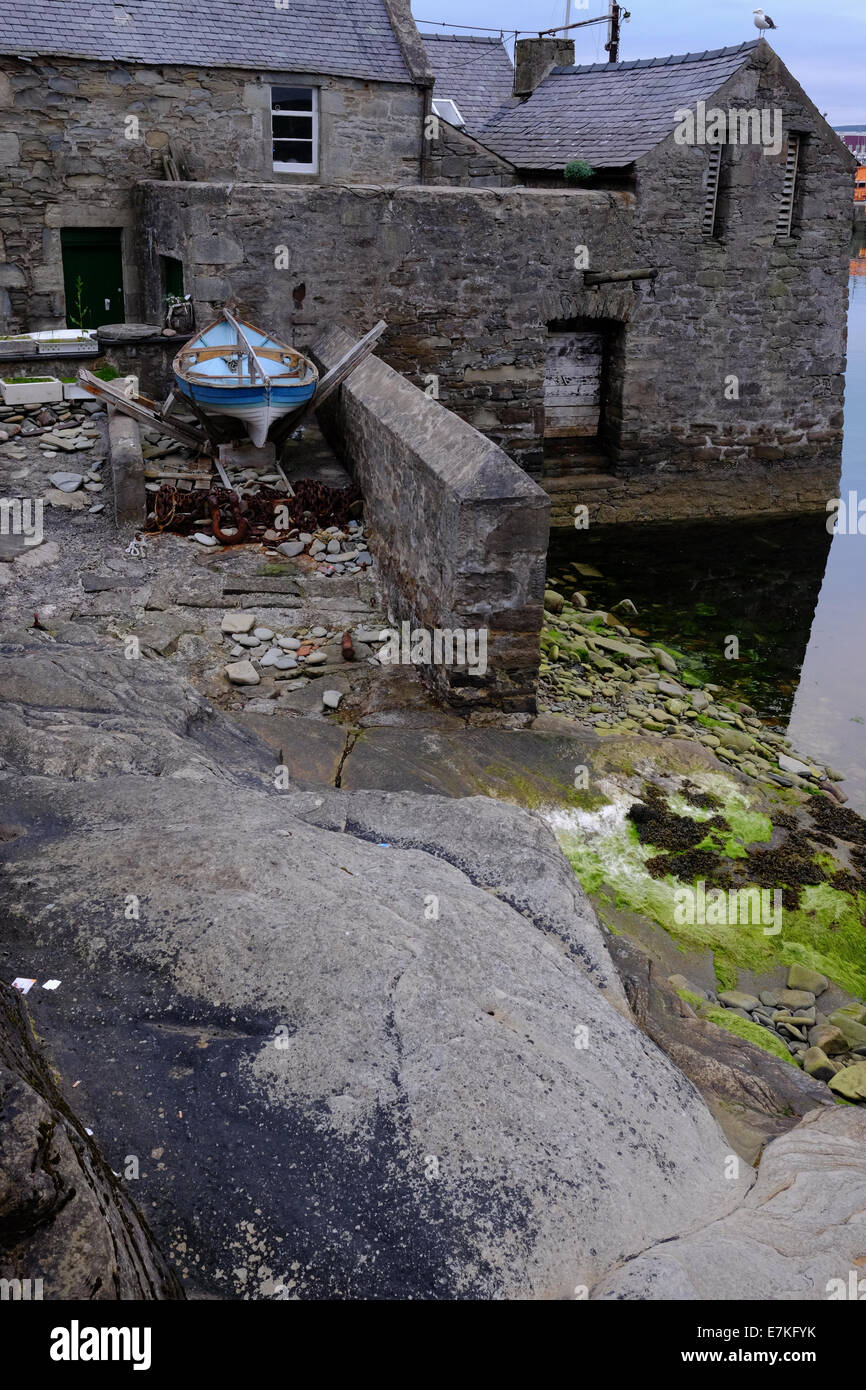 Views of the old waterfront areas of Lerwick, the largest town and ...