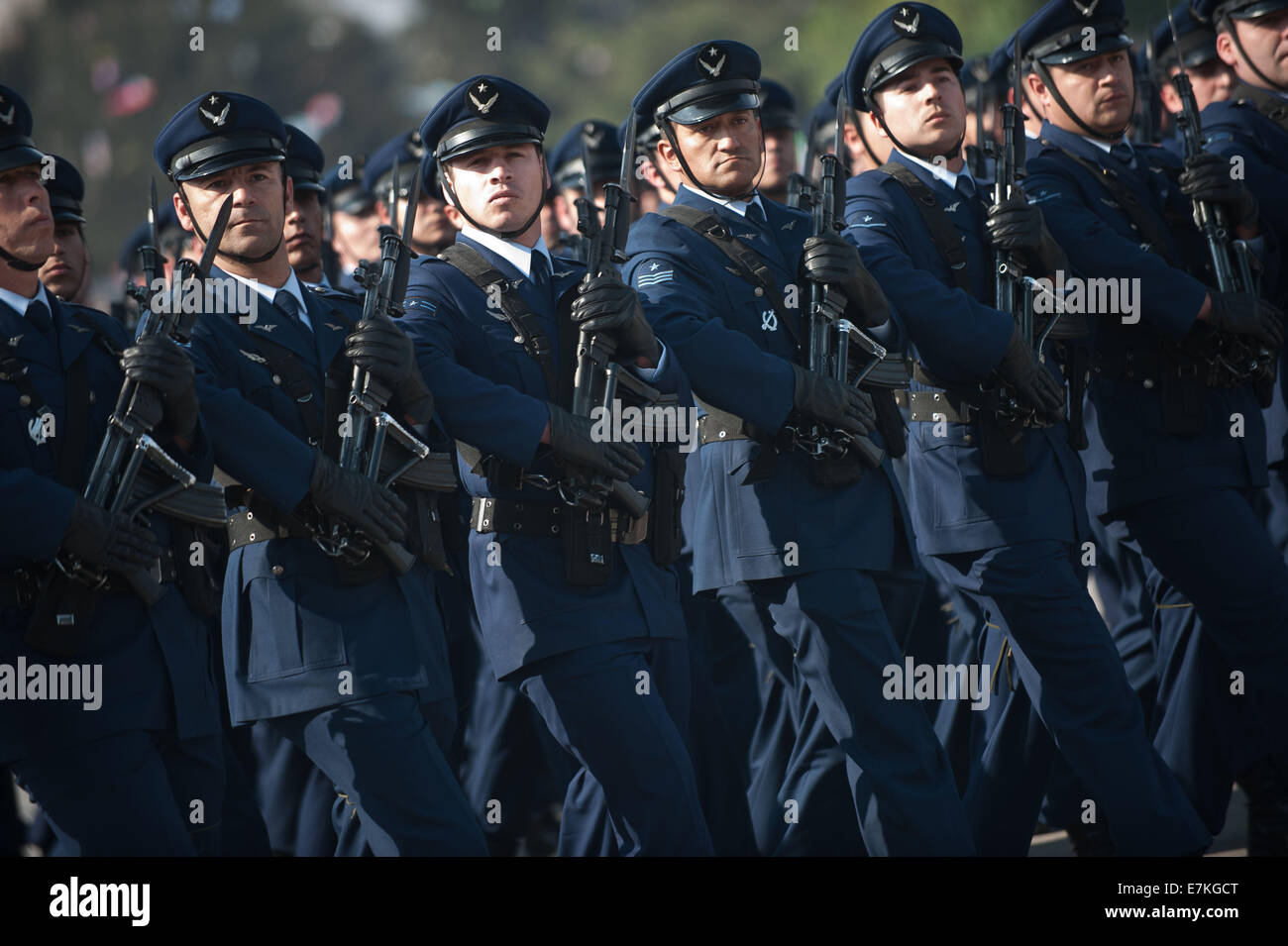 Santiago, Chile. 19th Sep, 2014. Chilean soldiers participate in a ...