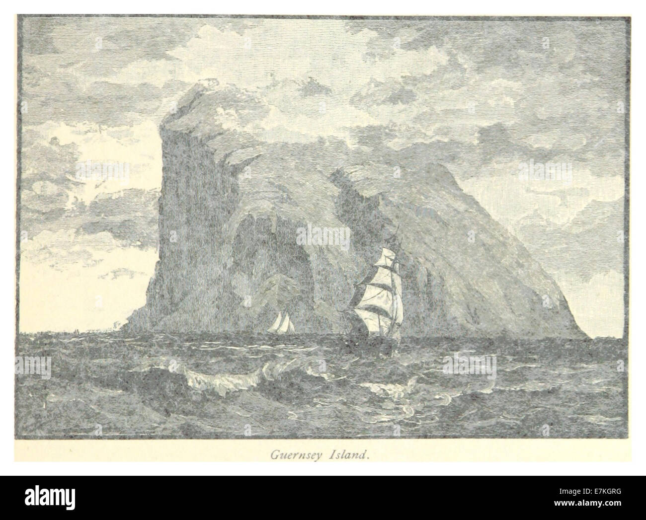 This 1885 illustration shows Guernsey Island, highlighting its ...