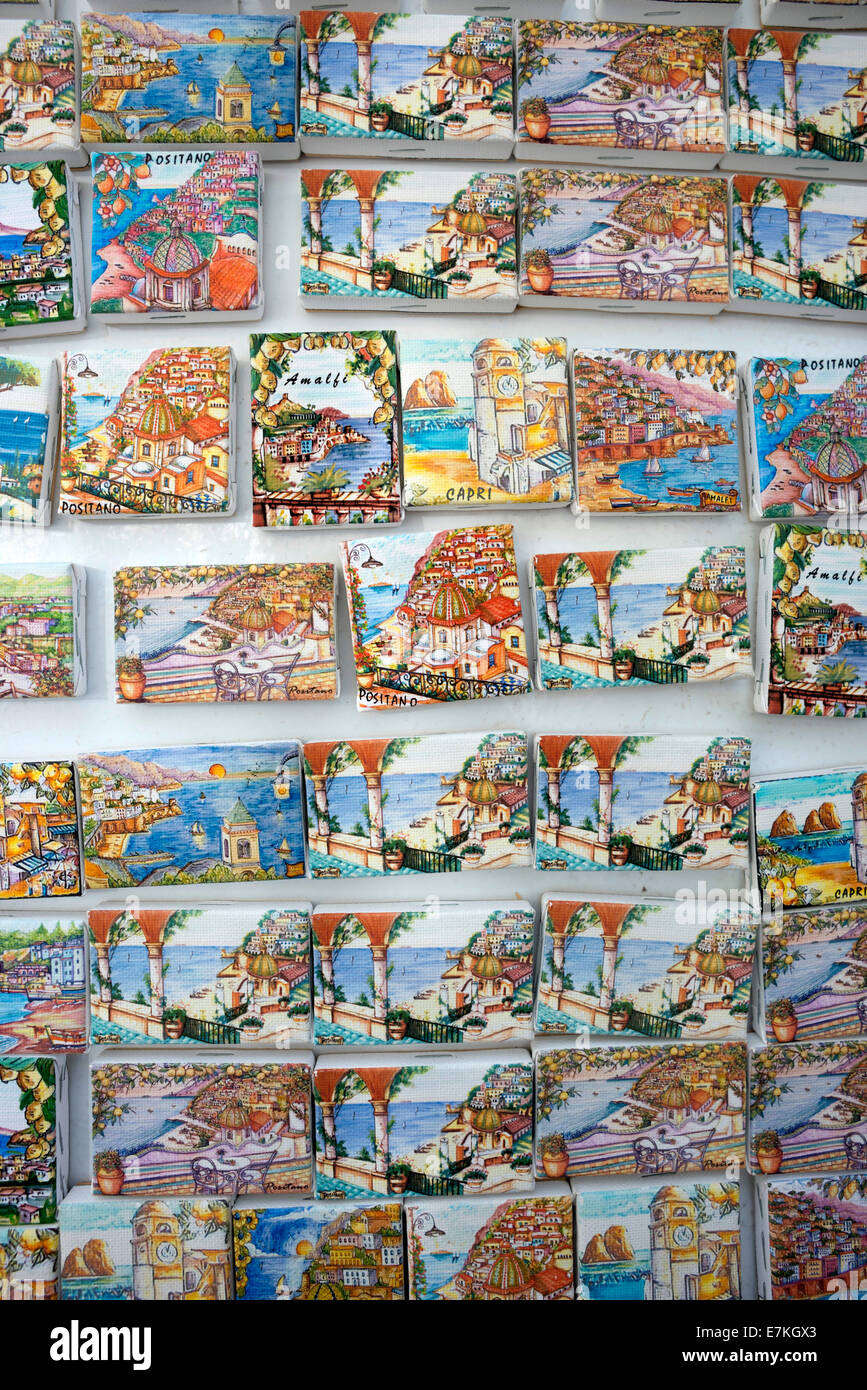 Fridge magnets on sale on Italy's Amalfi Coast Stock Photo - Alamy