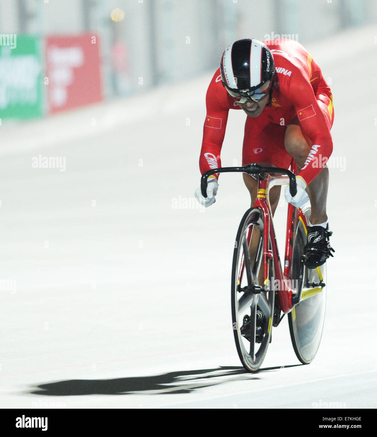 Incheon, South Korea. 20th Sep, 2014. Chinese athlete Xu Chao rides ...