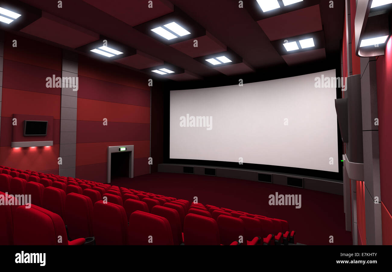 Front view cinema, empty (done in 3d Stock Photo - Alamy