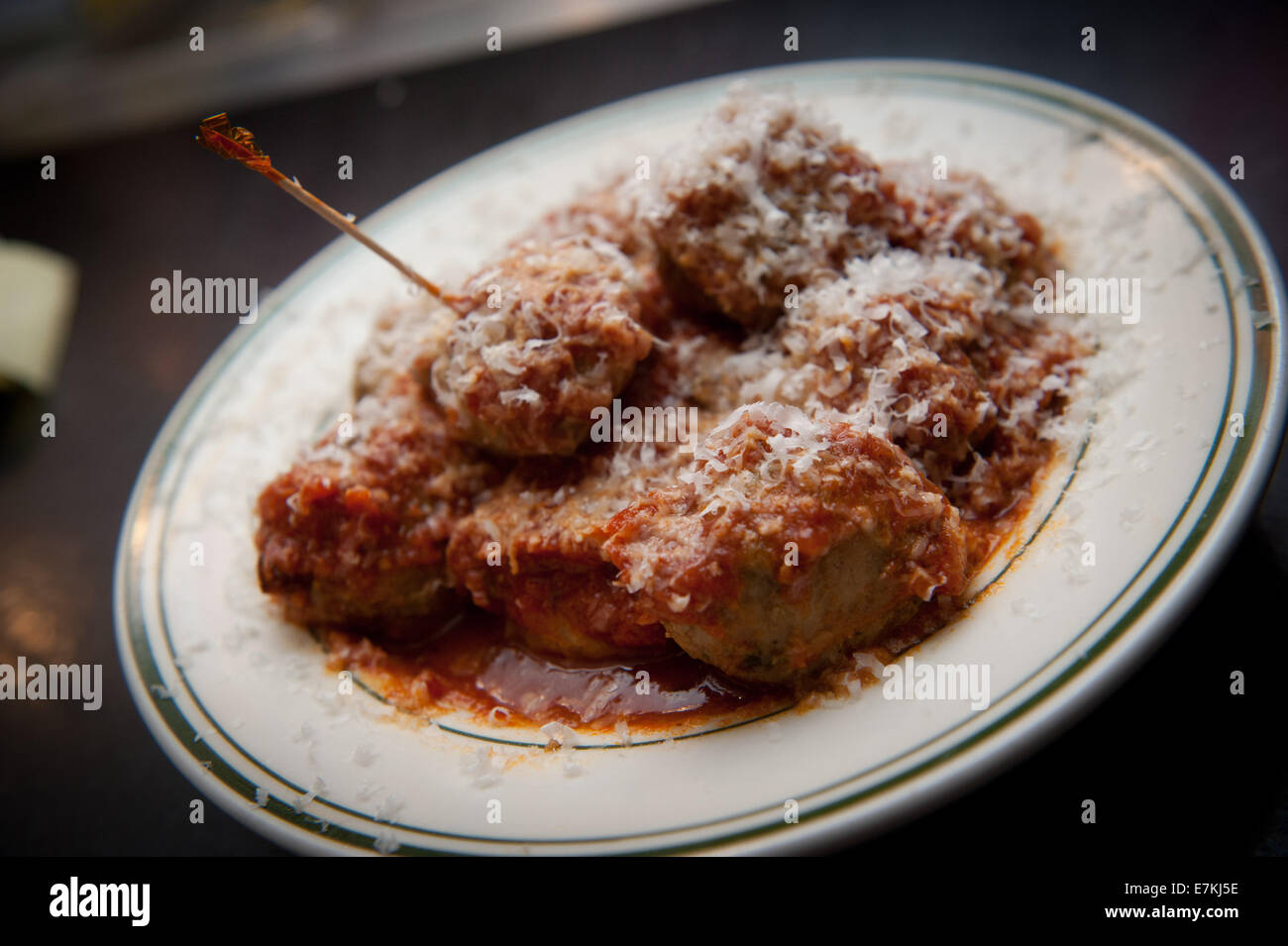 Manhattan, New York, USA. 17th Sep, 2014. A bowl of meatballs as ...