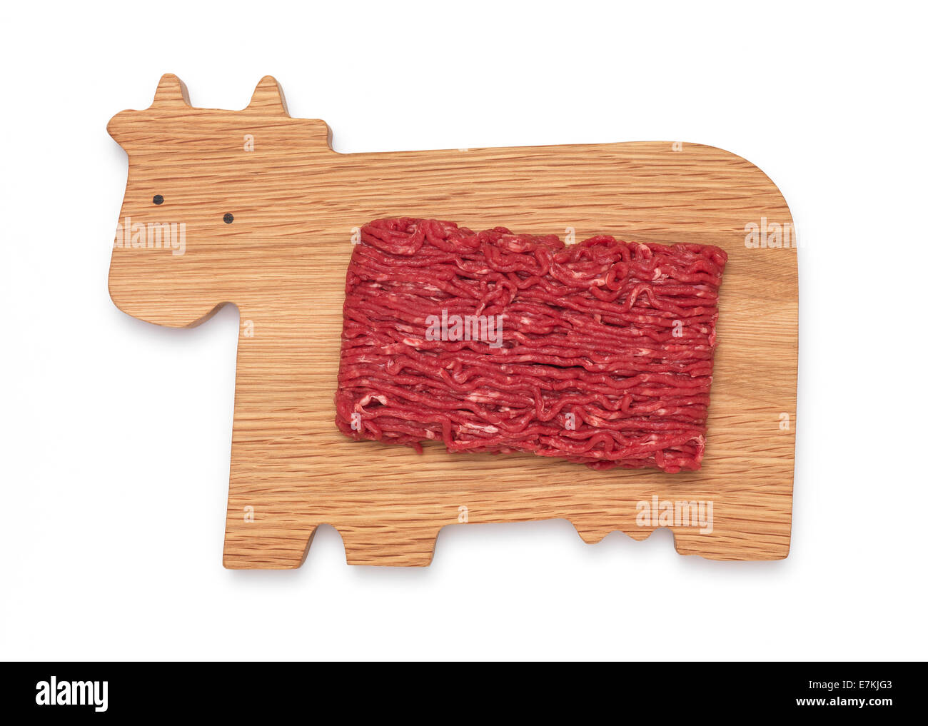 Chopping Board with mince meat Stock Photo - Alamy