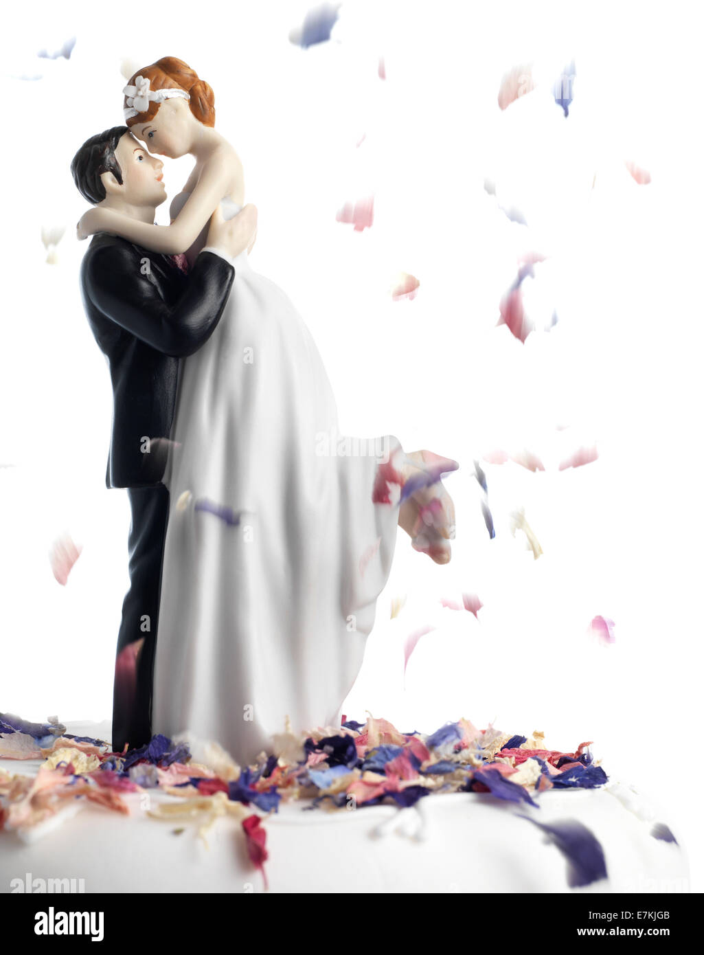 Bride and Groom with confetti Stock Photo - Alamy