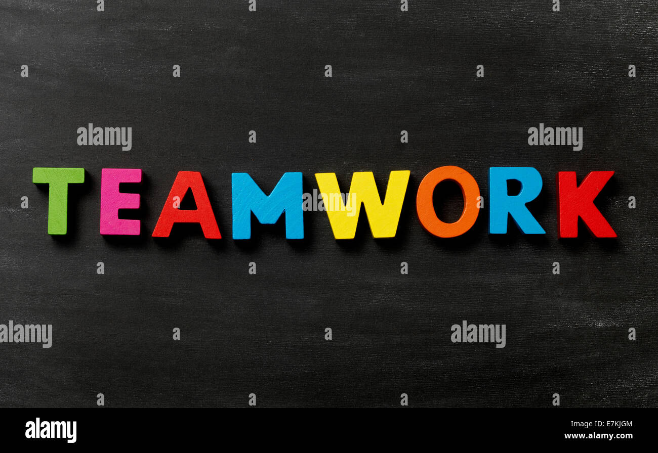 Blackboard with Teamwork Stock Photo - Alamy