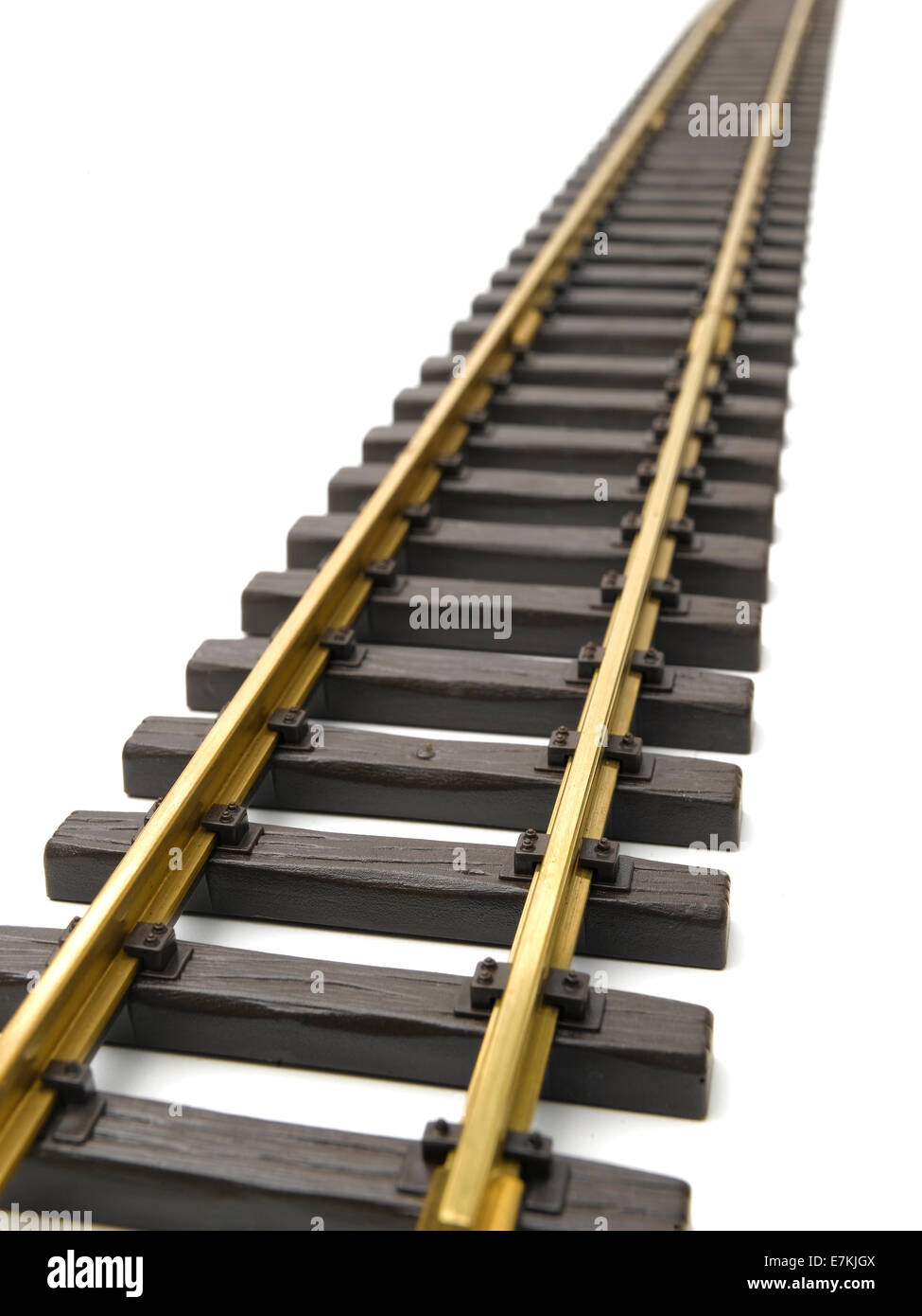 Rail track isolated on a white background Stock Photo - Alamy