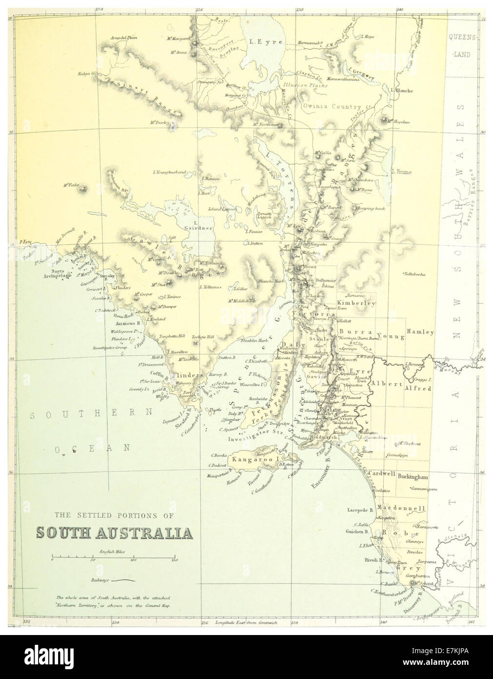 Map from Booth’s 1873 work, illustrating the settled portions of South ...